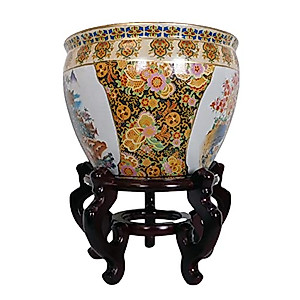 Oriental Furnishings Japanese Satsuma Peacock Vase (10" W x 7.75" H | Base 6.25")