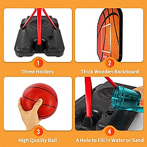 Kids Basketball Hoop for 1 2 3 4 5 6 Year Old Stand Adjustable Height 3.5ft-5.5ft Toddler Indoor Mini Basketball Hoops Goal Ball Games Toys for Girl Boy Age 1-3 2-4 3-5