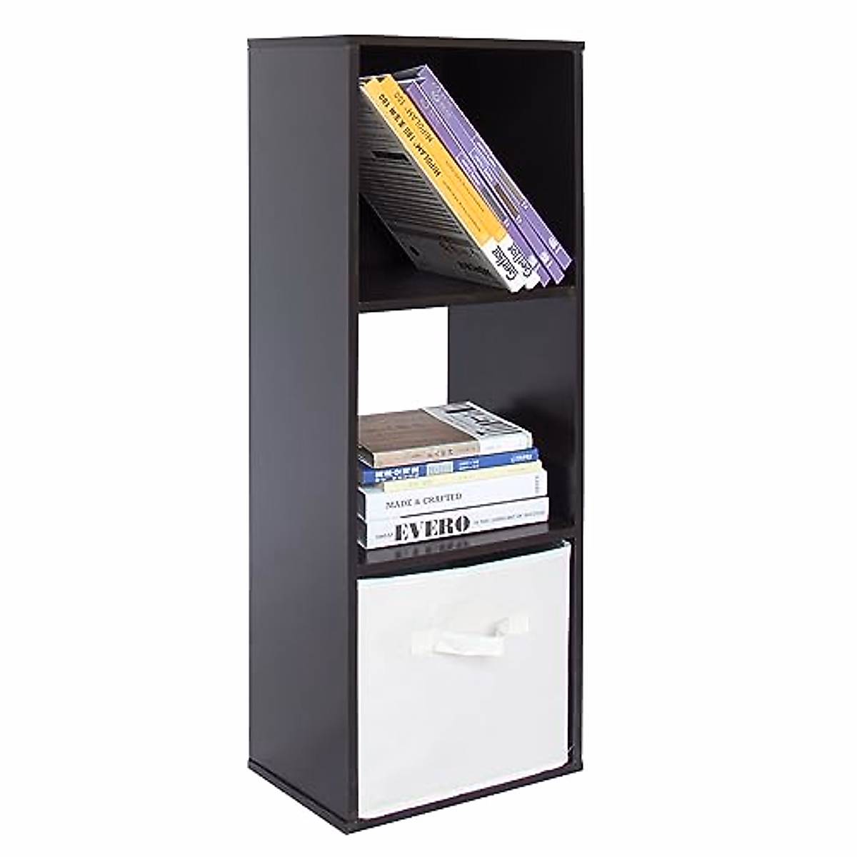 PACHIRA E-Commerce US Wooden Cube Storage Organizer, Unit Shelf, Closet Cabinet, Bookshelf File in Living Room, Bedroom, Study 3 Cube, Dark Brown