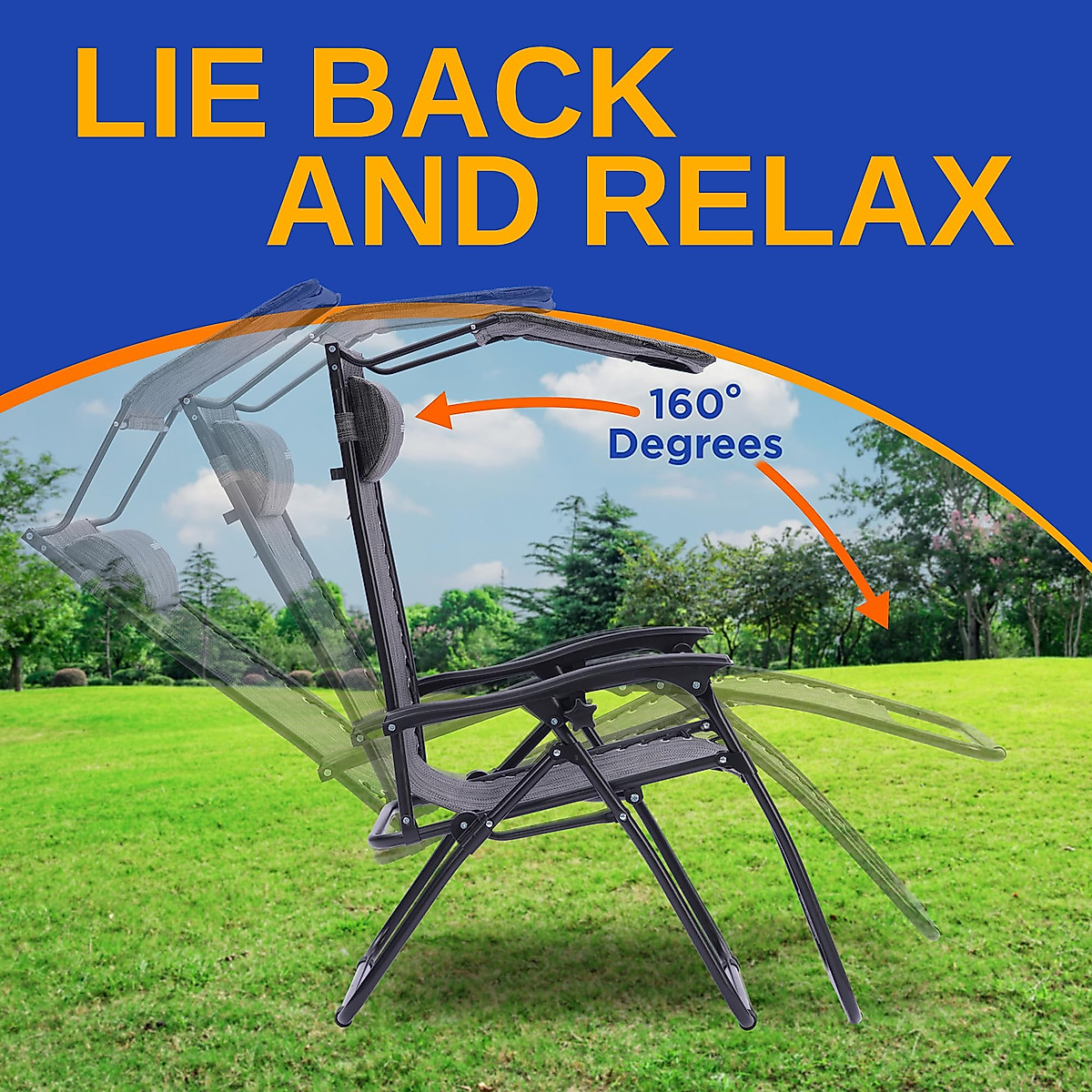 SereneLife SereneLifeHome Zero Gravity Lounge Chair, One Size, Grey