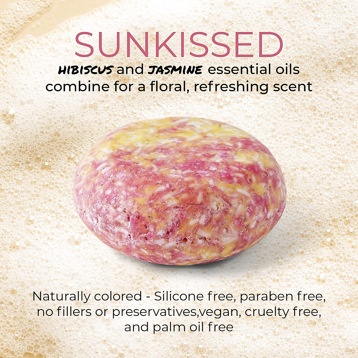 Suds & Co. Solid Shampoo Bar, Zero Waste Shampoo, Natural Shampoo Bar Soap, Sustainable, Eco-Friendly Hair Care - Sunkissed, 3.0 Ounce