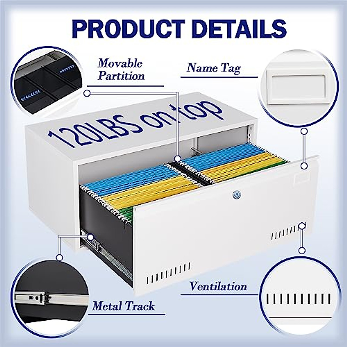 BUTISOW Metal Lateral File Cabinet with Lock,File Organization Storage Cabinets,Large Deep Drawers Office Cabinets,Home Office for Hanging Files Letter/Legal Size(Requires Assembly)