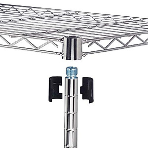 BELANITAS 3 Tier Wire Shelving Unit Adjustable Height Storage Shelves Heavy Duty Metal Shelf Steel Wire Shelving Rack with Wheels, 23" L x 13" W x 32" H, Sliver