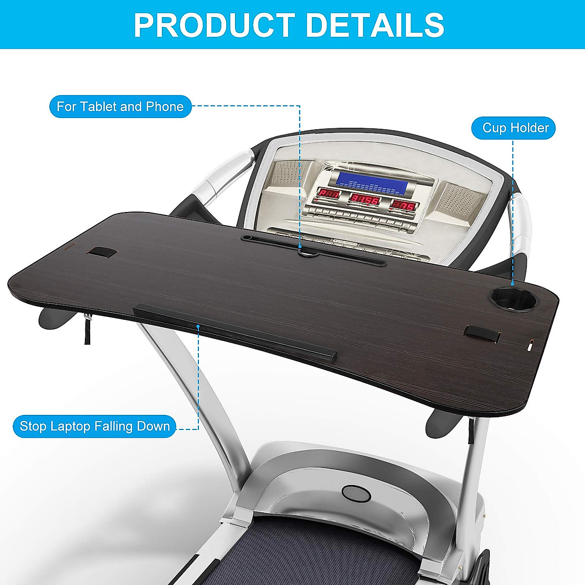 Treadmill Laptop Desk,NEXAN Universal Ergonomic Platform for Notebooks, Tablets, Laptops, Workstation for Treadmill Handlebars up to 35 inches with Cup Tablet Phone Holder…