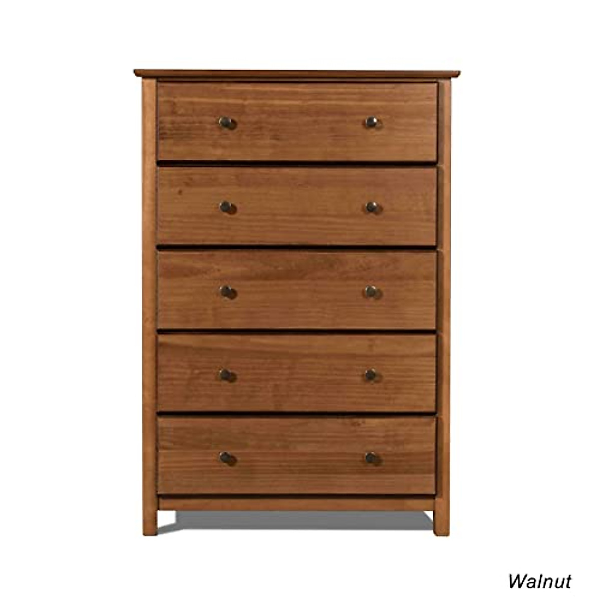 Grain Wood Furniture Shaker 5-Drawer Chest, Walnut