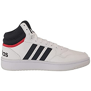 adidas Adult Hoops 3.0 Mid White/Legend Ink/Vivid Red 9