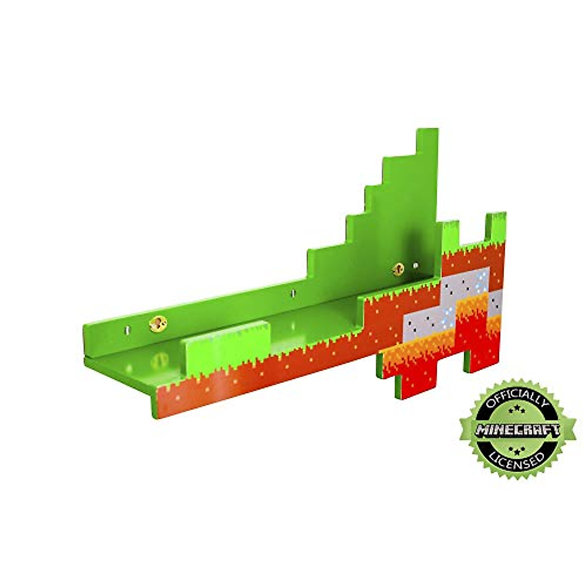 Minecraft Overworld Wall Shelf, Wall Decor | 2 Feet Long | Holds 15 Pounds