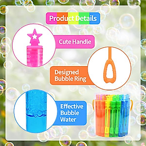 40 Pack Bubbles for Kids Party Favors - 5 Colors Mini Stars Bubble Wand Bulk with Bubbles Refill Solution Toys for Carnival Christmas Fiesta Easter Basket Goodie Bag Stuffers Birthday Gifts Supplies
