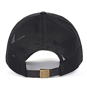 Zylioo XXL Oversize Trucker Mesh Cap,Adjustable Breathable Running Cap,Soft Crown Baseball Hat for Big Heads Black