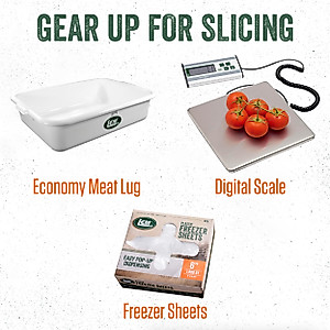 LEM Products BigBite 12 Inch Cast Aluminum Electric Meat Slicer Machine with Built-In Sharpener, Silver