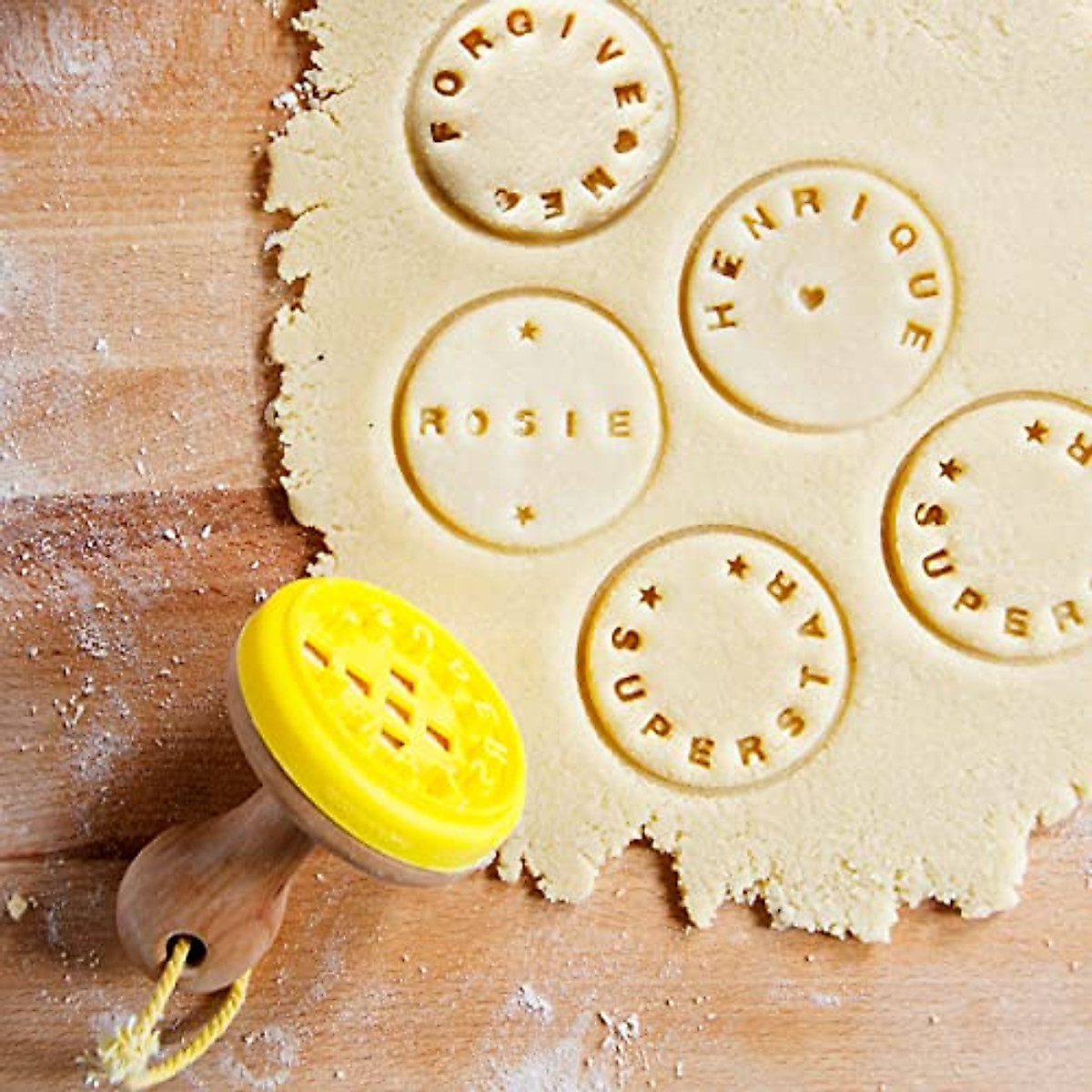 Suck UK Customisable Cookie Stamp Alphabet Cookie Cutters Personalized Cookie Stamp For Baking Silicone Baking Molds & Cookie Decorating Supplies Cookie Press Baking Kit & Baking Gifts