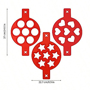 HAXPK Flip N Cook Silicone Pancake Mold, Flip and Cook Pancake Maker, Flip'n'cook Pancake, Flip and Cook Silicone Pancake Maker, Flip Cooker Pancakes Mold (1PC Round)