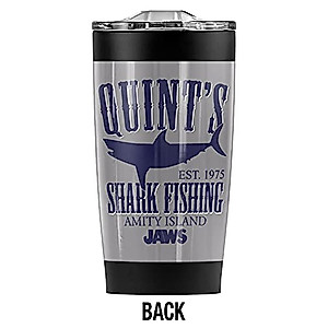 Logovision Jaws Quints Stainless Steel Tumbler 20 oz Coffee Travel Mug/Cup, Vacuum Insulated & Double Wall with Leakproof Sliding Lid | Great for Hot Drinks and Cold Beverages
