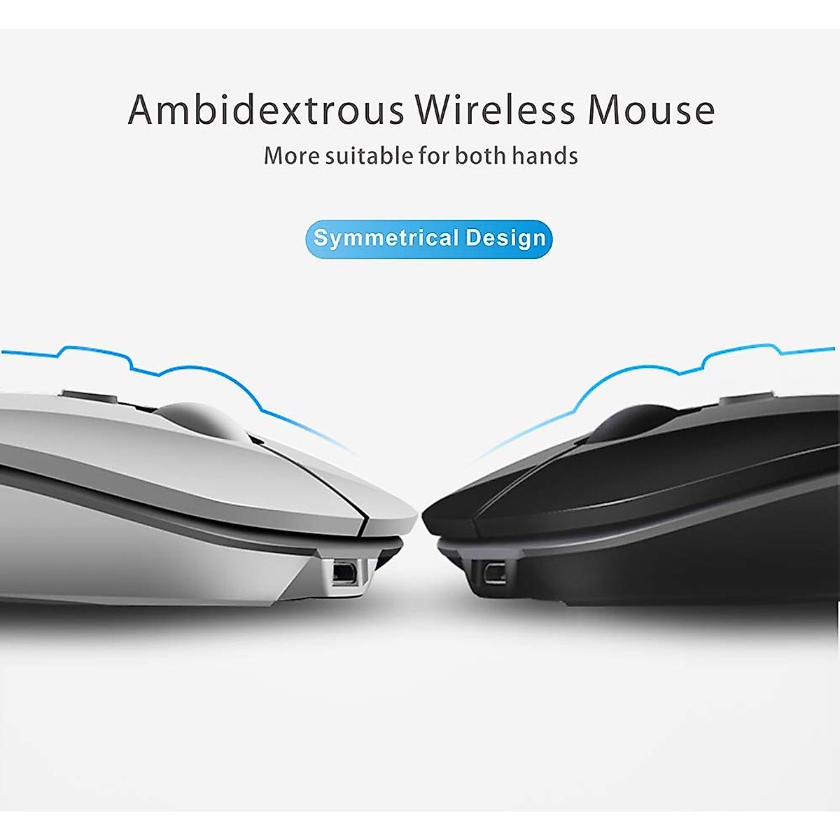 Uciefy Q5 Slim Rechargeable Wireless Mouse, 2.4G Portable Optical Silent Ultra Thin Wireless Computer Mouse with USB Receiver and Type C Adapter, Compatible with PC, Laptop, Desktop (Rose Gold)