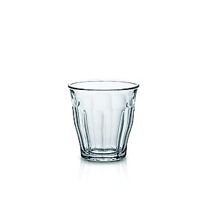 Duralex Made In France Picardie Clear Tumbler Drinking Glass Set of 6, 8-3/8-Ounce