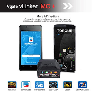 Vgate vLinker MC+ Bluetooth OBD2 Car Diagnostic Scan Tool for iOS, Android & Windows