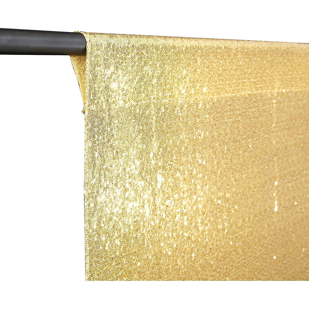 Juya Delight Gold Sequin Backdrop Curtain, Glitter Backdrop Curtain for Parties, Christmas, Wedding, Party Decoration (6ftx8ft,Gold)