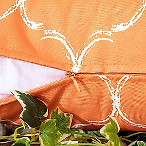 ANRODUO Pack of 2 Outdoor Waterproof Throw Pillow Covers Solid Decorative Garden Cushion Sham Outside Lumbar Pillowcase for Patio Balcony Bench Couch 12 x 20 Inch Orange