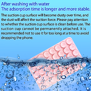 Yojaro Silicone Suction Cup Phone Case Mount Double Sided, Phone Accessories Hands-Free Strong Grip Holder for Selfies and Videos, Silicon Phone Stand for iPhone and Android Light Pink