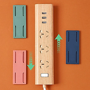 8PCS Self-Adhesive Desktop Socket Fixer | Adhesive Punch-Free Power Strip Holder Fixator | Wall-Mounted Power Strip Holde