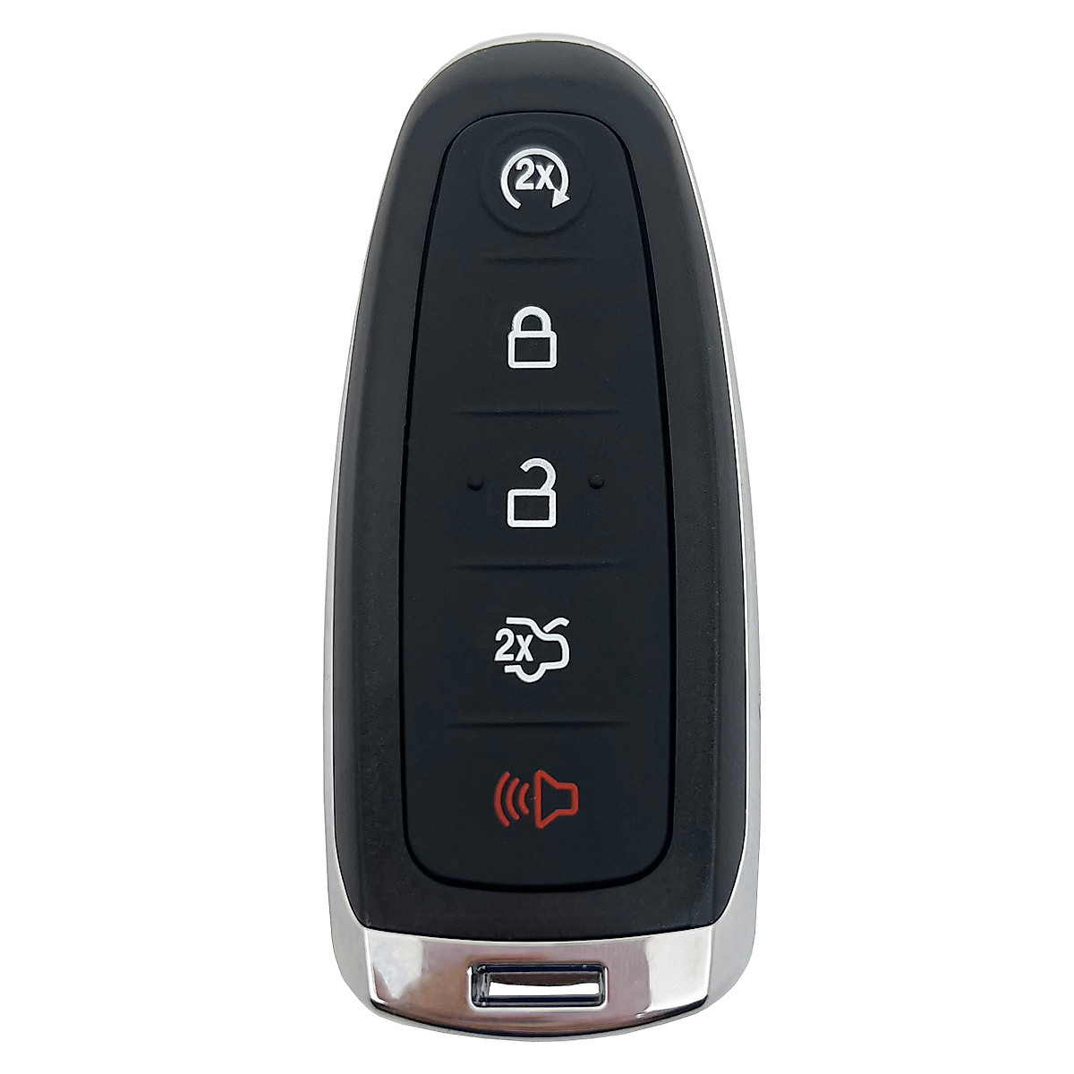 Replacement Key Fob Case Shell Fit for Ford Edge Escape Explorer Focus Flex Taurus Fusion Keyless Entry Smart Remote Key Fob Cover Casing with Uncut Blade Blank (Black)