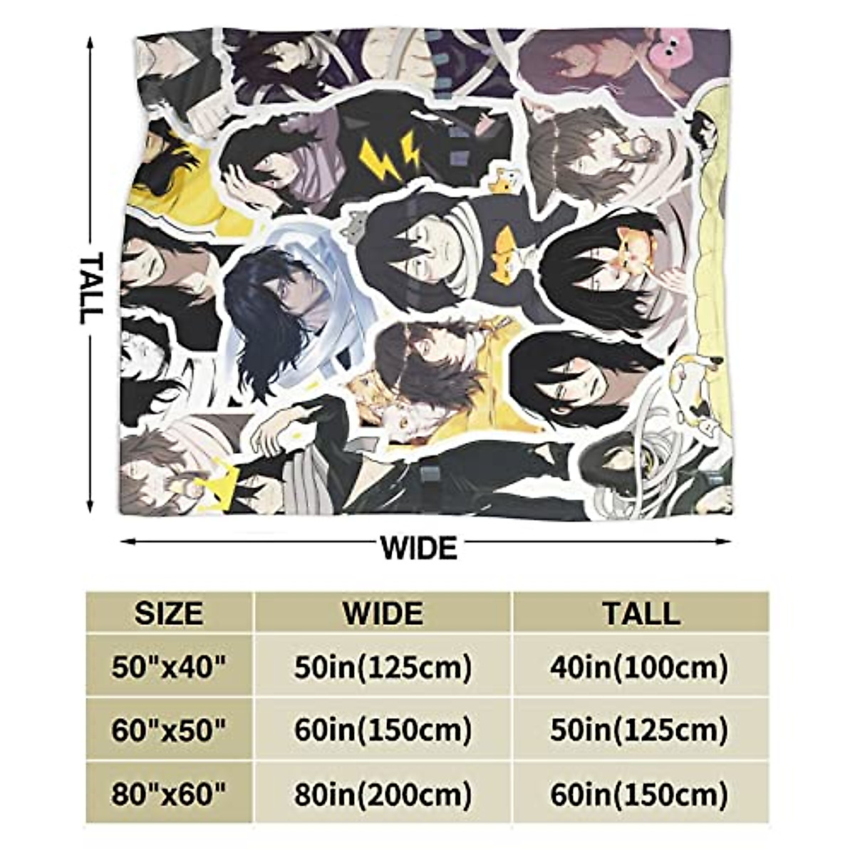 Blanket Aizawa Shota Soft and Comfortable Warm Fleece Blanket for Sofa,Office Bed car Camp Couch Cozy Plush Throw Blankets Beach Blankets