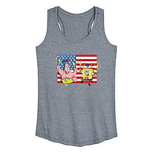 HYBRID APPAREL - Spongebob Squarepants - Patrick Sparkers Flag - Women's Racerback Tank Top - Size Small