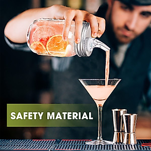 Mason Jar Pour Spouts. free flow Mason Jar Pour Spouts, mason jar for spout regular mouth size 70mm dispenser germination cover. Suitable for any liquid. LeakProof 2Pack + 4 Black Lid Caps (2 Pack