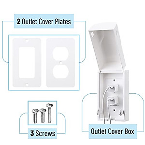 Bates - Baby Safety Outlet Cover Box, Outlet Covers Baby Proofing, Plug Covers for Electrical Outlets, Baby Proof Outlet Covers, Socket Covers for Outlets, Child Proof Outlet Cover, Outlet Box Cover