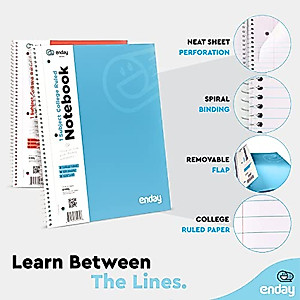 Emraw Notebook 70 Sheets 3 Hole College Ruled Meeting Notebook Durable Laminated Cover Reversible Assorted Color Double Sided Paper Small Notebook (6-Pack)