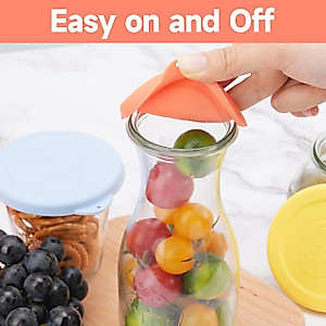 80mm Silicone Replacement Lids For Weck Jars, Airtight Keep Fresh Lids Fits Models 976, 900, 908, 996, 901，Microwave & Dishwasher Safe