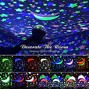 DEVRNEZ Kids Star Night Light Projector 360 Degree Rotating Moon Star Nightlight for 2-12 Year Old Baby Girls&Boys Gifts Night Lights for Nursery Children Room|Party|Birthday Gift Decor Toys (Pink)