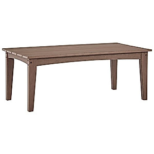Signature Design by Ashley Emmeline Outdoor HDPE Patio Coffee Table, Brown