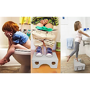 Foldable Toilet Potty Stool for Adults, 7" Healthy Squatting Posture Toilet Poop Stool, Bathroom Anti-Slip Toilet Assistance Step Stool, Fold Design Christmas Decor Portable Travel Poop Stool.(Grey)