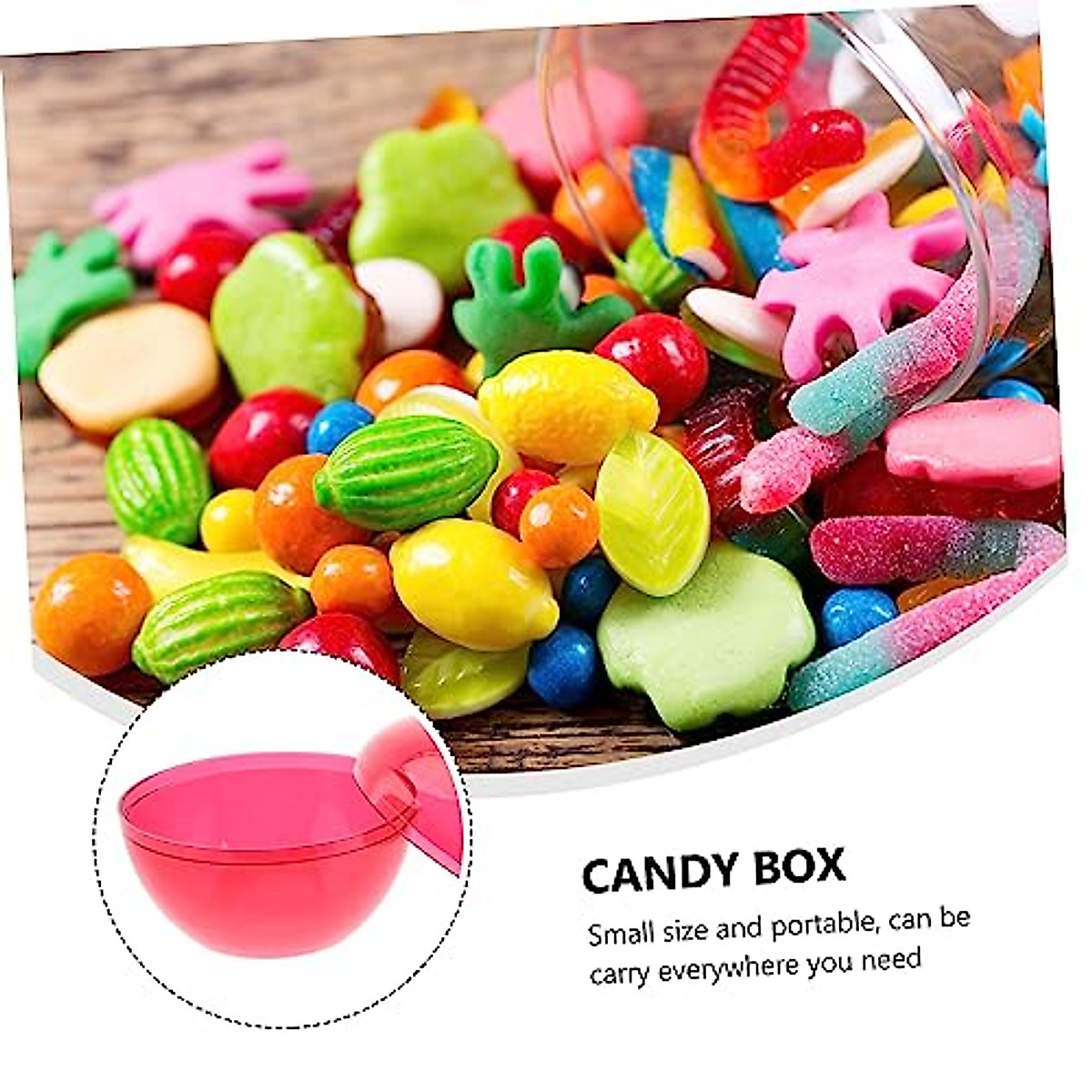 KALLORY 12pcs Candy Box Clear Plastic Organizer Bins Mini Cake Boxes Cookie Container Christmas Refillable Balls Snow White Party Decorations Christmas Box Shape