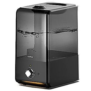 raydrop Humidifiers for Bedroom (6.5L), Ultrasonic Cool Mist Humidifiers for Large Room, Home, Plant, Quiet Air Vaporizer with Night Light, Easy to Clean, 42h Work Time, Auto Shut-Off (Black)