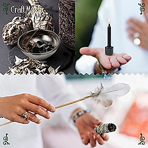 Witchcraft Supplies Wiccan Tools for Beginners - 50 Set Witchy Gifts Starter Kit Box - Crystals for Witchcraft Dried Herbs Spell Jars Candles - Spiritual Altar Witch Stuff for Pagan Gothic Room Decor