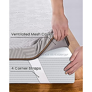 BedStory 4 Inch Memory Foam Mattress Topper King, Gel & Bamboo Charcoal Infused Bed Toppers, Foam Mattress Pad with Breathable Removable Cover, High-Density Memory Foam