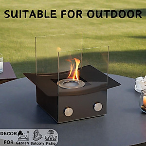 NEWIMAGE Tabletop Fire Pit, Fire Bowl 6Lx7Wx8 H Portable Tabletop Fireplace Clean Burning Bio Ethanol Ventless Fireplace for Indoor Outdoor Patio Parties Events