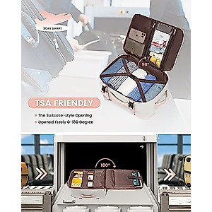 LOVEVOOK Carry On Backpack, 40L Travel Backpack Women with 3 Packing Cubes, TSA Airline Approved Suitcase Bag as Personal Item, Waterproof 17 inch Laptop Backpack for Weekender Overnight,Grey Pink