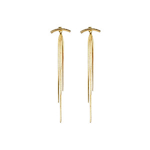 Long Tassel Dangle Earrings for Women Gold Silver Chain Tassel Earrings Punk Sleek Metal Chain Earrings Hypoallergenic Lightweight Tassel Drop Earrings (Gold2)