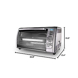 BLACK+DECKER 02648008504 Countertop Convection Toaster Oven, Silver, CTO6335S