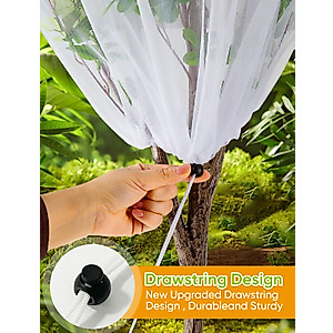 Bird Netting for Blueberry Bushes - 6Pcs Garden Netting Pest Barrier with Drawstring,Garden Plant Netting for Vegetables Fruits Tree Cicada Netting for Trees (6,32x32inch/6PACK)