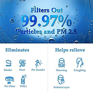 EzLfGre M1 Replacement Filter Fit for YIOU M1 Air Purifier, H13 True HEPA, 2 Pack