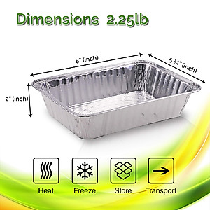 Diplastible Disposable Aluminum Pans with Lids | 10 pack 1-Dinner Portion Pan Oblong Cookware Pans Best Use for Baking, Meal Preparations, Cooking, Roasting, Grilling, Toasting | With Foil Lids