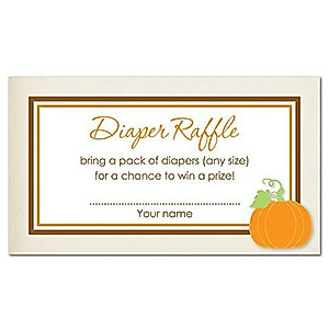 MyExpression.com 48 Little Pumpkin Diaper Raffle Cards
