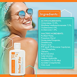 Person & Covey SPF 50 Sunscreen Face & Body Sun Cream - Solbar Fifty Body & Face Sunscreen SPF 50 Broad Spectrum Sunscreen - Water-Resistant Sun Cream, Sun Screen Protector for Face & Body - 4 Fl. Oz.