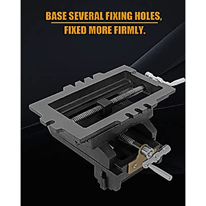 GYZJ 𝟔" 𝐂𝐫𝐨𝐬𝐬 𝐒𝐥𝐢𝐝𝐞 𝐕𝐢𝐬𝐞 Drill Press Milling Vise, 𝟔 in Jaw Width, 𝟔.𝟏 in Max Jaw Opening, Bench Mount Clamp Machine Vice Holder Clamping Tool for CNC Woodworking Milling Machine