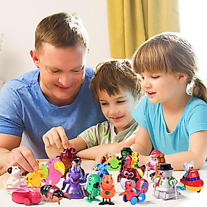 Wind Up Toys - 25pcs Wind-up Animals Toys Flipping Walking Jumping Clockwork Bulk Toys for Kids Birthday Gift Party Favors, Games Toys Kids Prizes,Treasure Box Toys,Prize Box