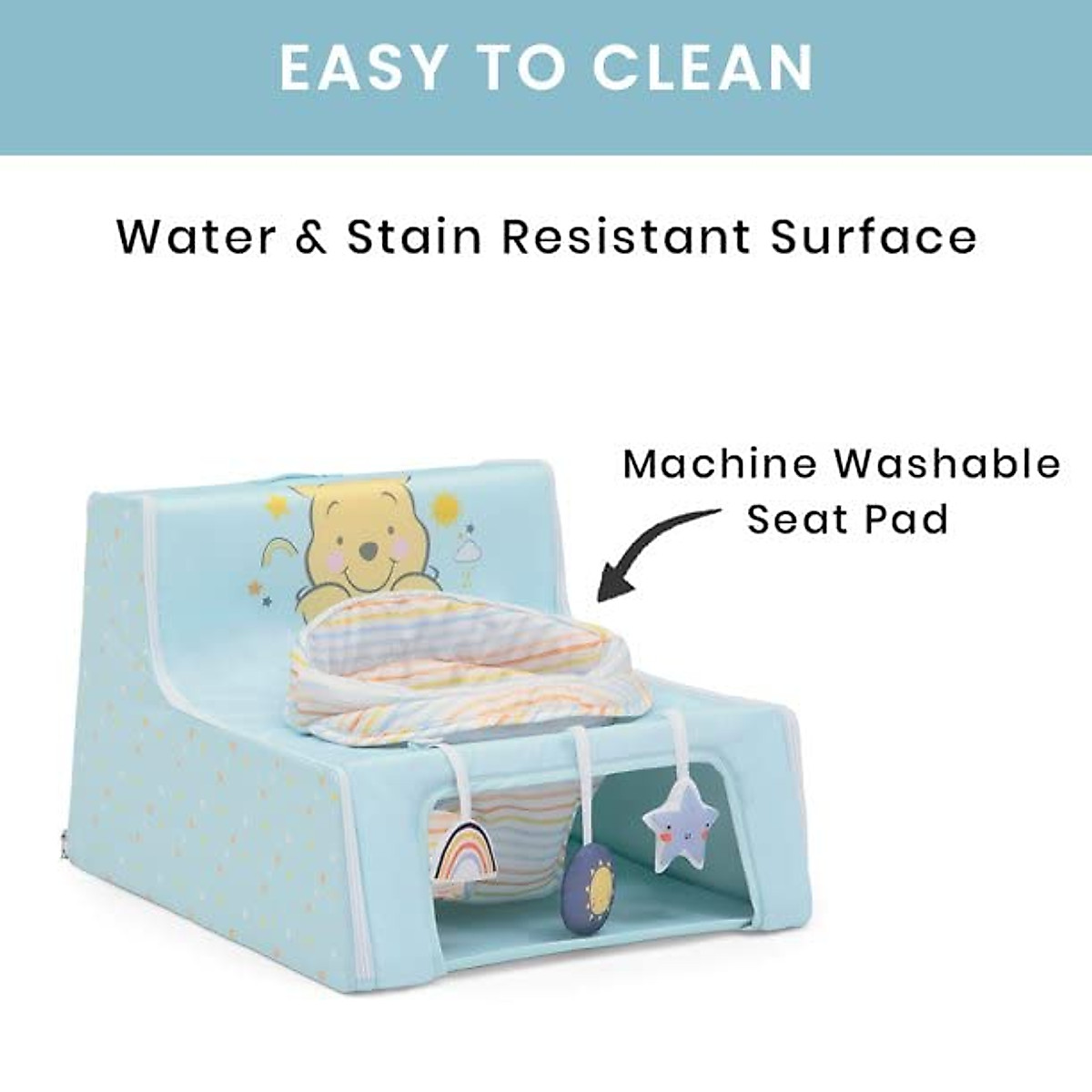 Disney Winnie The Pooh Sit N Play Portable Activity Seat for Babies by Delta Children – Floor Seat for Infants